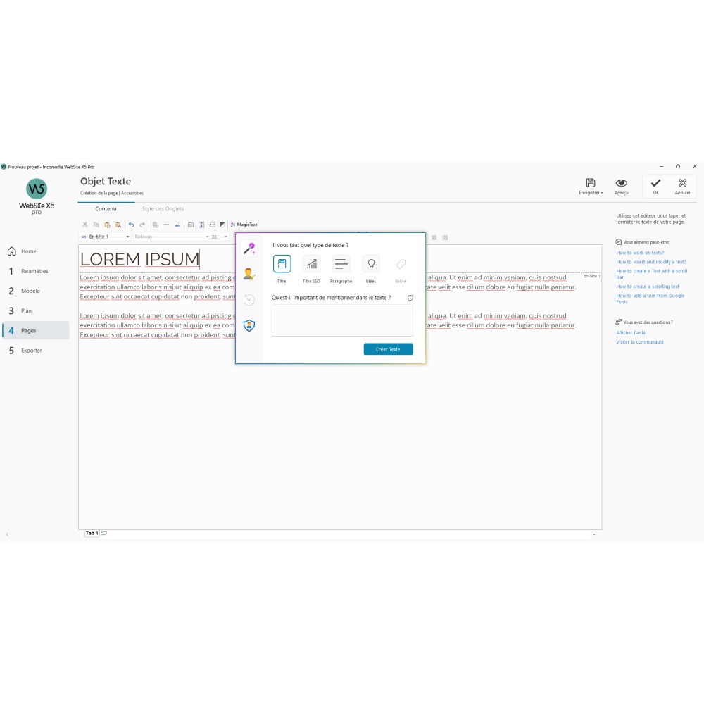 Evaluation WebSite X5 PRO